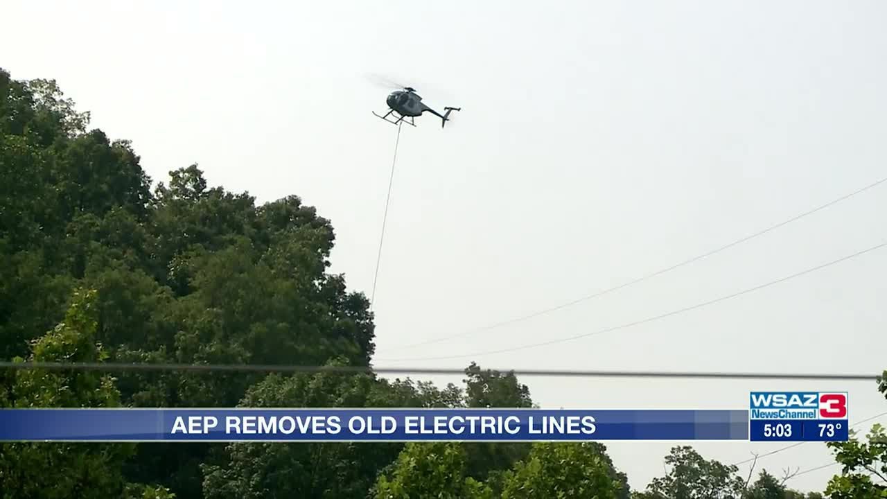 AEP works to remove old electric transmission lines - YouTube