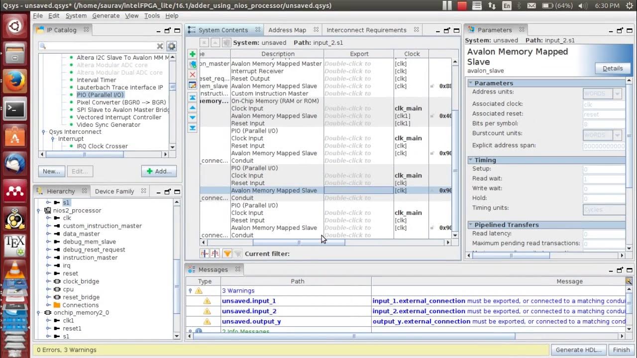Qsys Tutorial 1 - Adder using NIOS II processor - YouTube