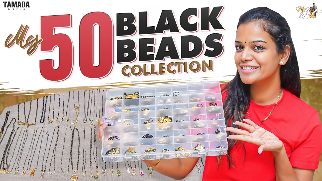 My 50 Black Beads Collection || Latest BLACK BEAD Designs ...