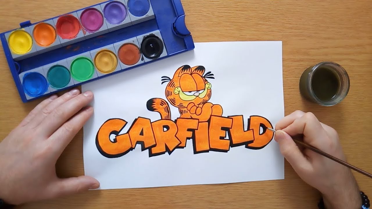 Garfield logo with Garfield - painting - YouTube