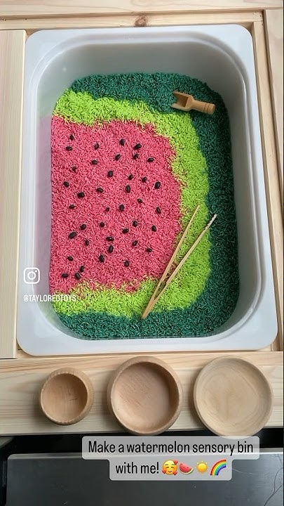 Simple Watermelon Sensory Bin Setup - YouTube