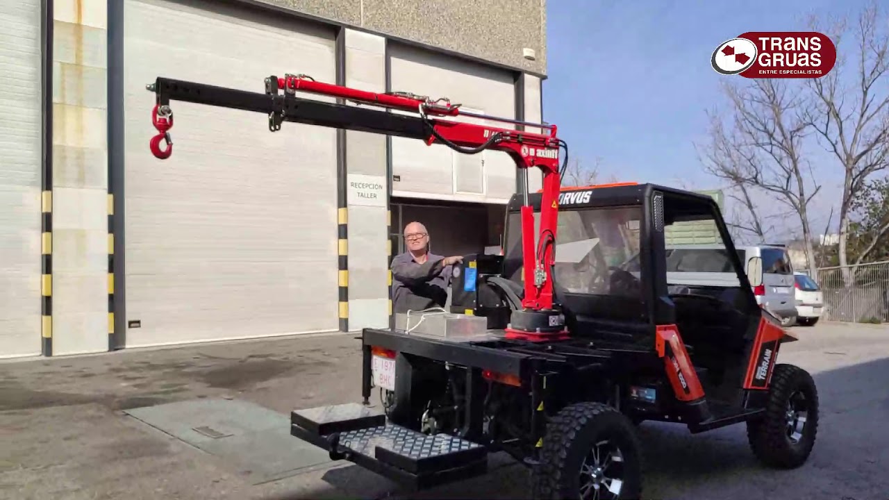 Grúa Maxilift ML110 sobre vehículo UTV Corvus - YouTube