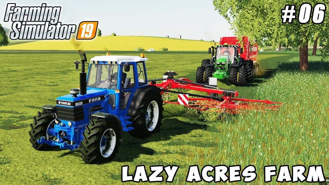 Mowing grass, haymaking| Multifruit Lazy Acres Farm | Farming simulator ...