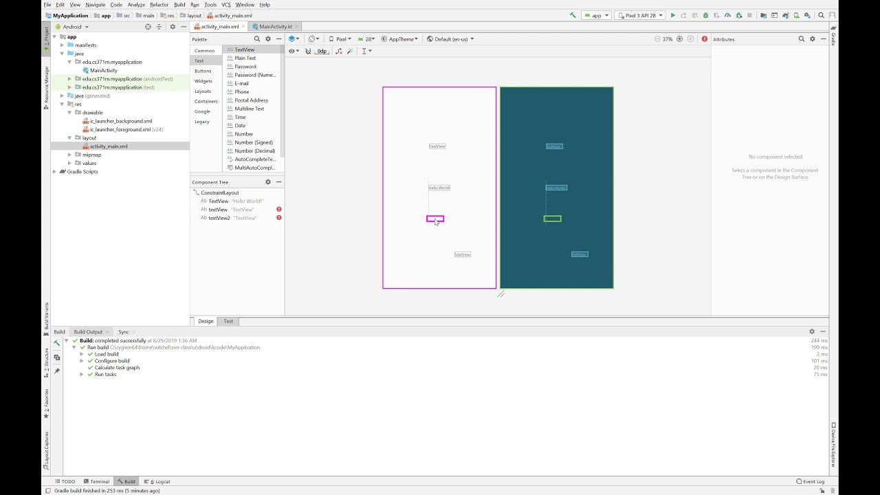 Android Development: Linear Layout And Constraint Layout - Youtube