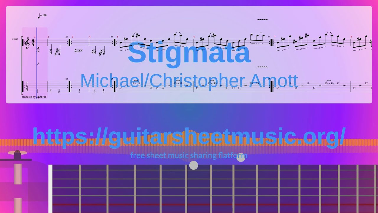 Stigmata Sheet Music Free, Michael/Christopher Amott Synthesia Piano ...