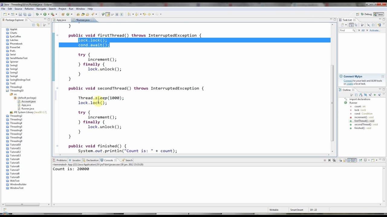 Advanced Java: Multi-threading Part 10 - Re-entrant Locks - YouTube