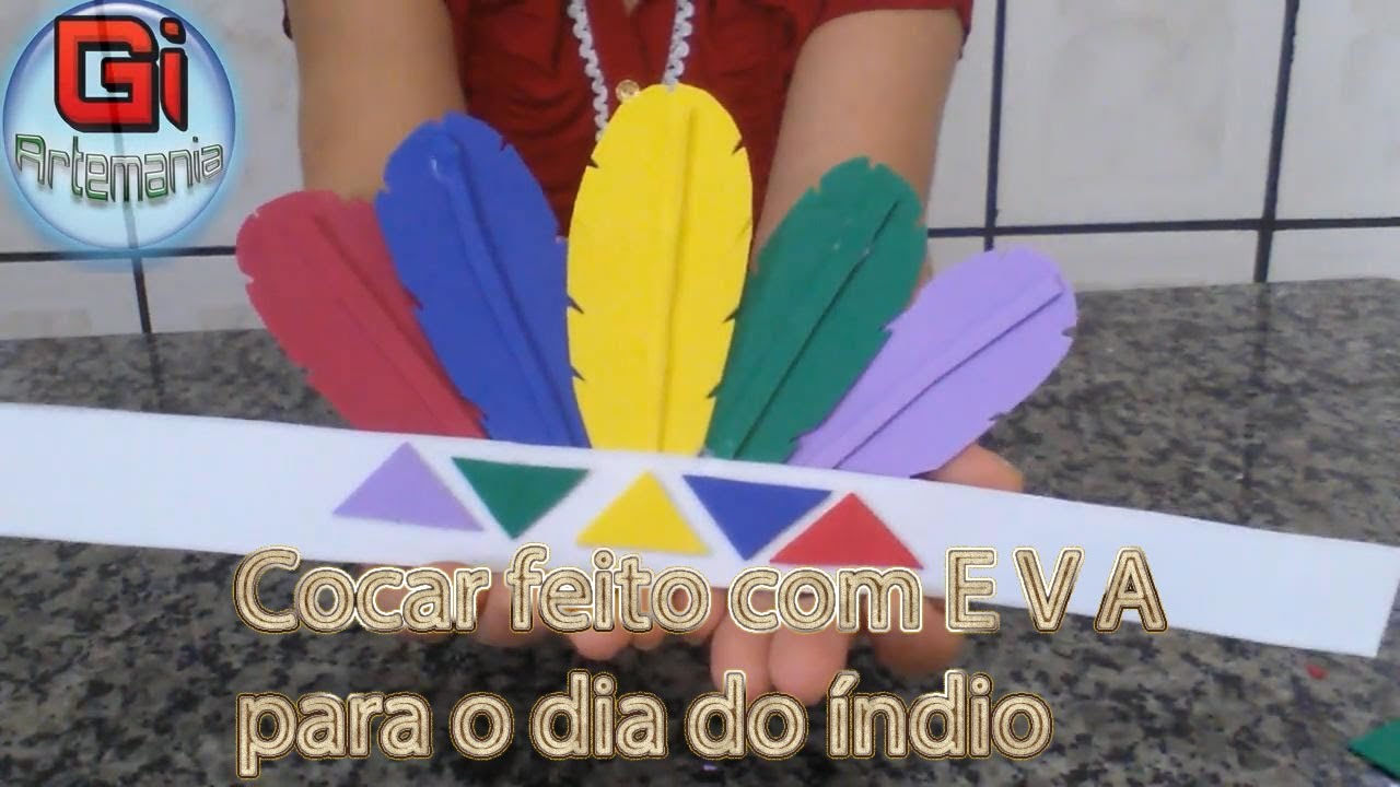 DIY Cocar para o dia do índio - YouTube