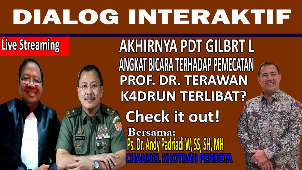 Akhirnya Pdt Gilbert L angkat bicara terhadap pemecatan Prof. Dr ...