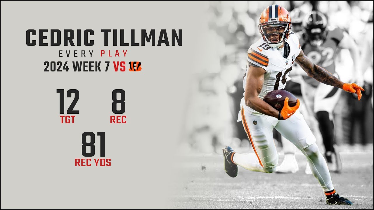 Cedric Tillman Week 7 Replay: Every Target and Catch vs Cincinnati ...