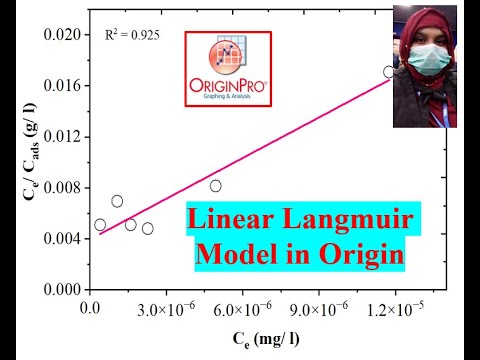 Origin Part 18 | Fitting Data to Linear Langmuir Isotherm | Concentration Study | Young ...