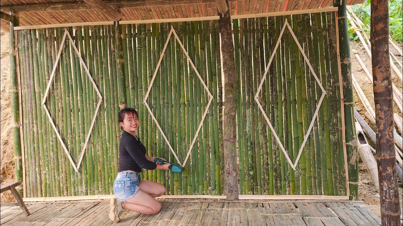 Bamboo kitchen making, livestock farm construction, daily life, farm ...