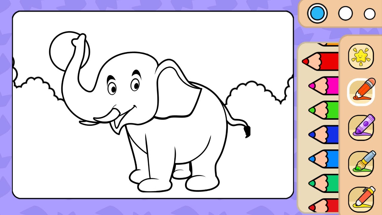 Mewarnai Gajah | Elephant Coloring - YouTube