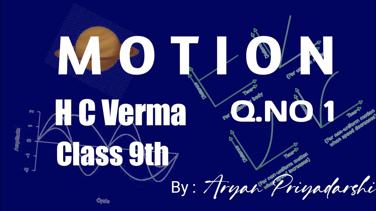 HC Verma Class 9th // Question 1 Motion // Studyook - YouTube