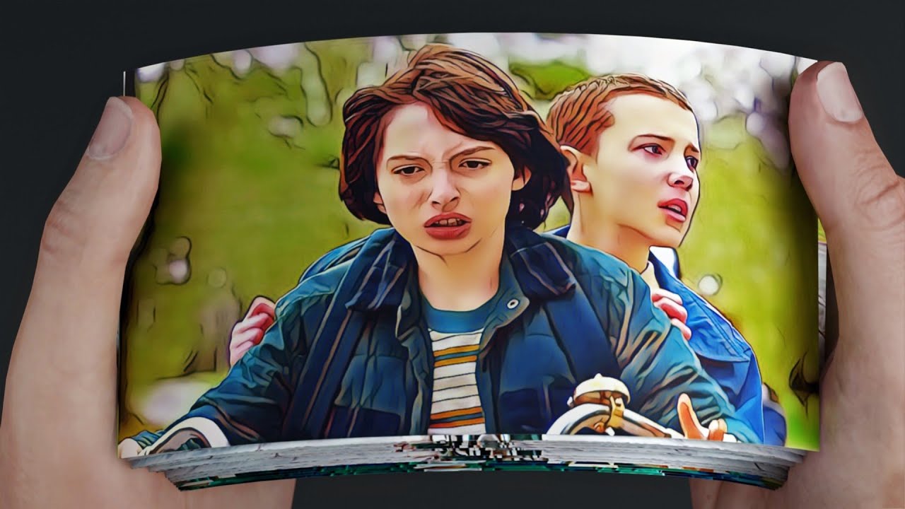 Stranger Things Flipbook | Eleven Flip Over The Van Flipbook 😱😥 - YouTube