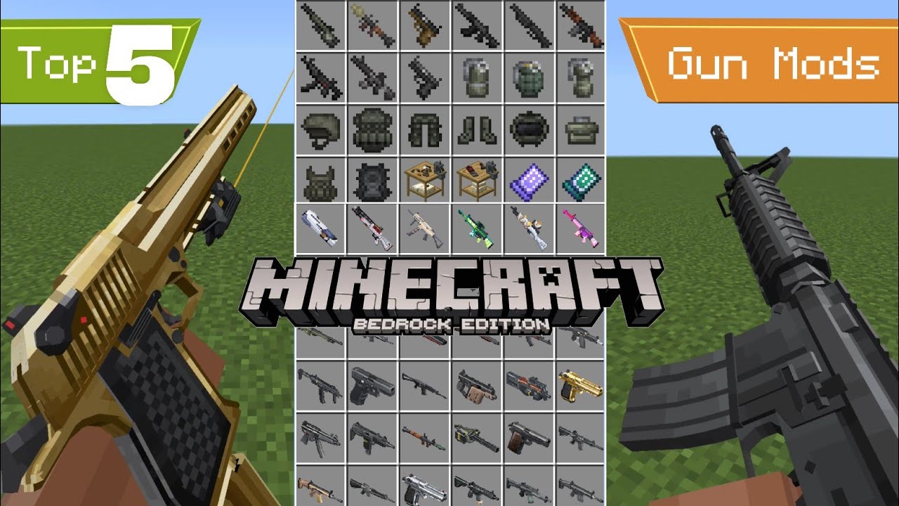 MCPE - Top 5 Best Gun Mods for Minecraft PE 2025 - YouTube