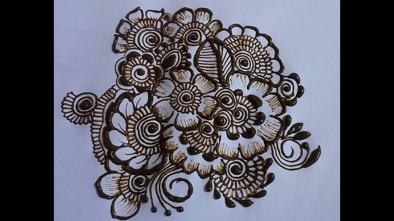 Latest Floral henna bunch Design|Simple/Easy Design ... - YouTube