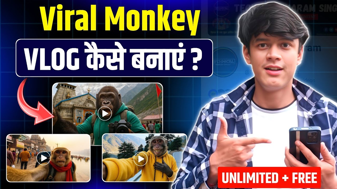 Viral Monkey Vlog Kaise Banaye | Ai Monkey Vlogs Video Kaise Banaye ...