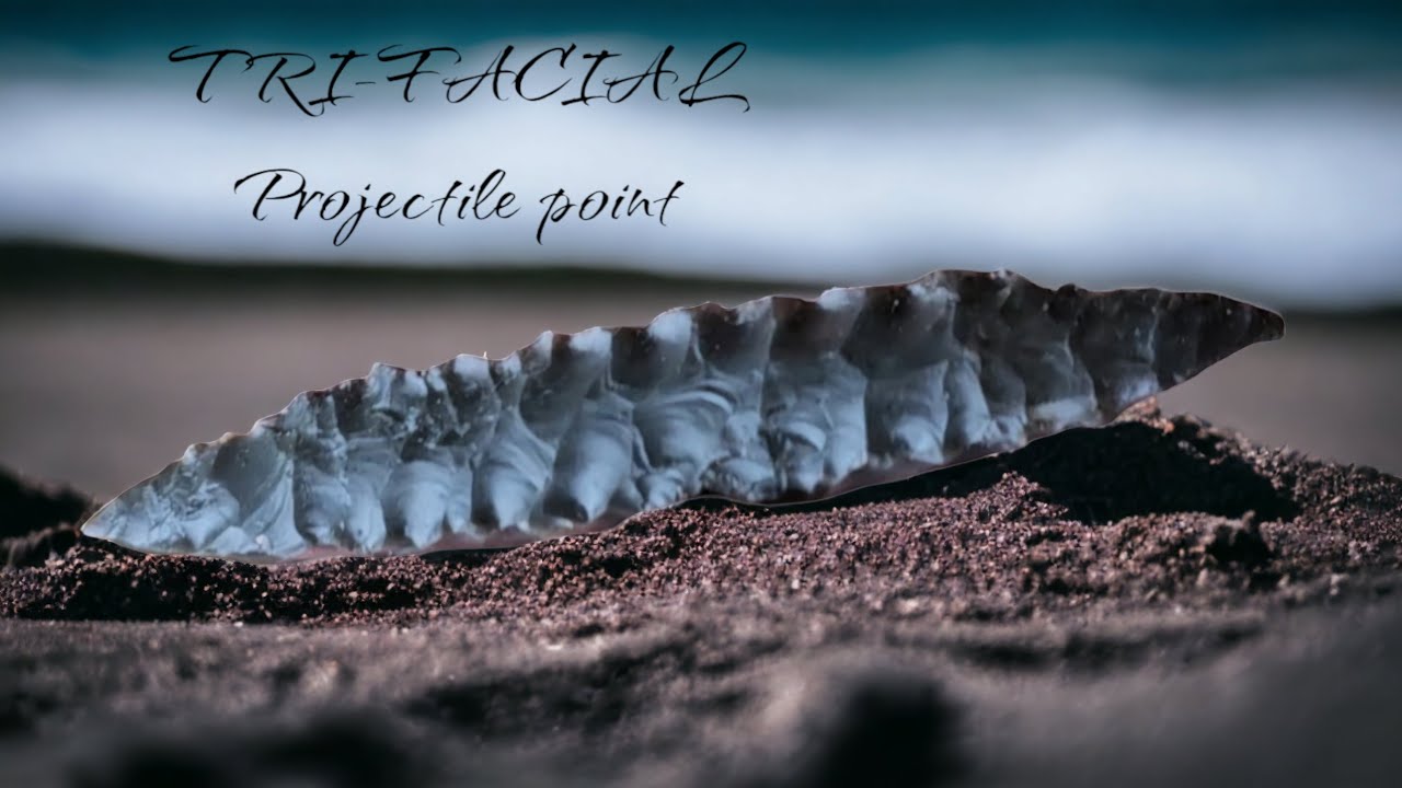 Flintknapping a Tri Facial Point Start to Finish - YouTube