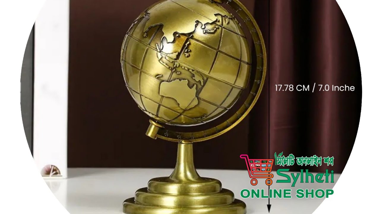 World Map 3D Rotating Glove Decoration Gift- Golden - YouTube
