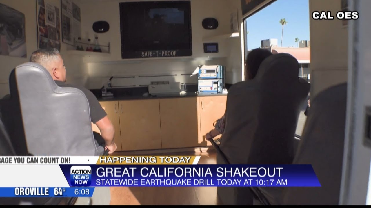 Great California shakeout drill - YouTube