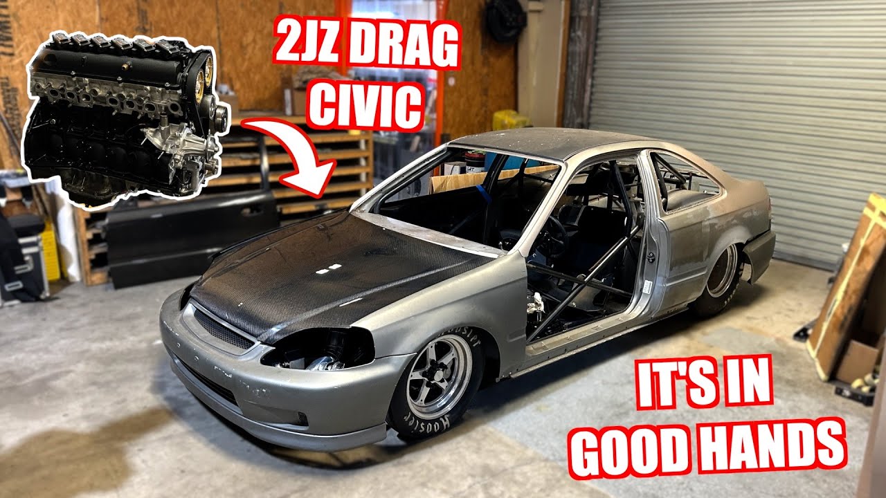 Getting Some Help To Finish The 2JZ Drag Civic! - YouTube