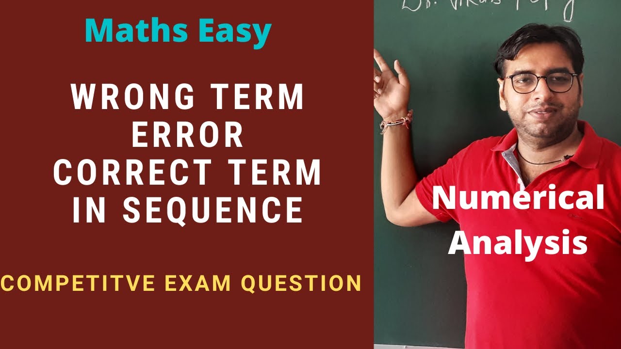 Wrong/Incorrect Term and Error in an Sequence - Competitive Question ...