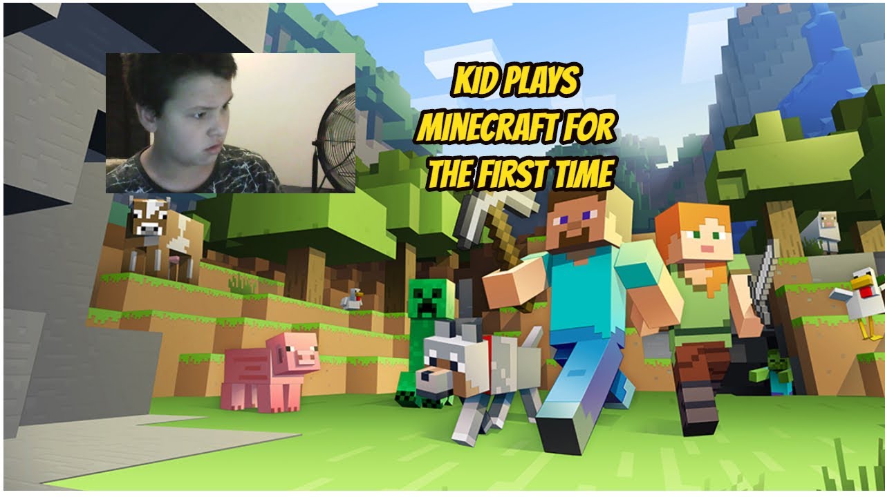 when a kid plays minecraft for the first time - YouTube