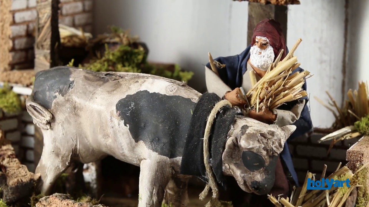 Pastore con mucca 23x18 cm - Movimento Presepe Napoletano - YouTube
