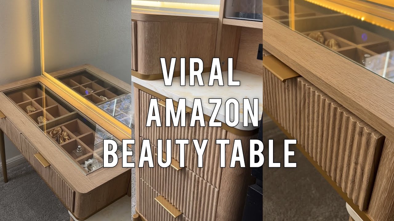 VIRAL AMAZON VENITY Modern Makeup Vanity Desk / Dressing Table review ...