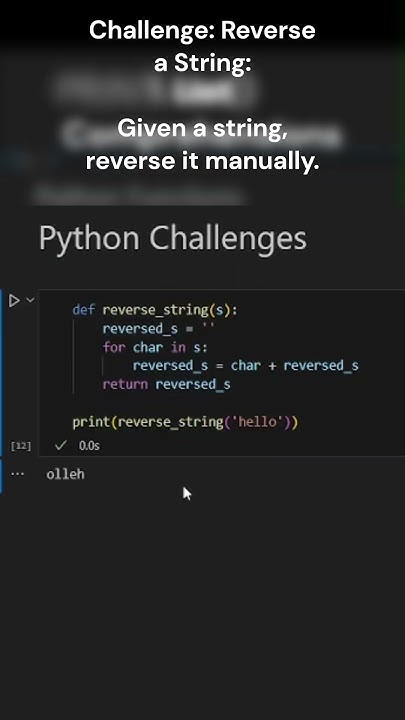 Python Coding Challenge Reverse A String Codingforbeginners Codingtips Pythontutorial