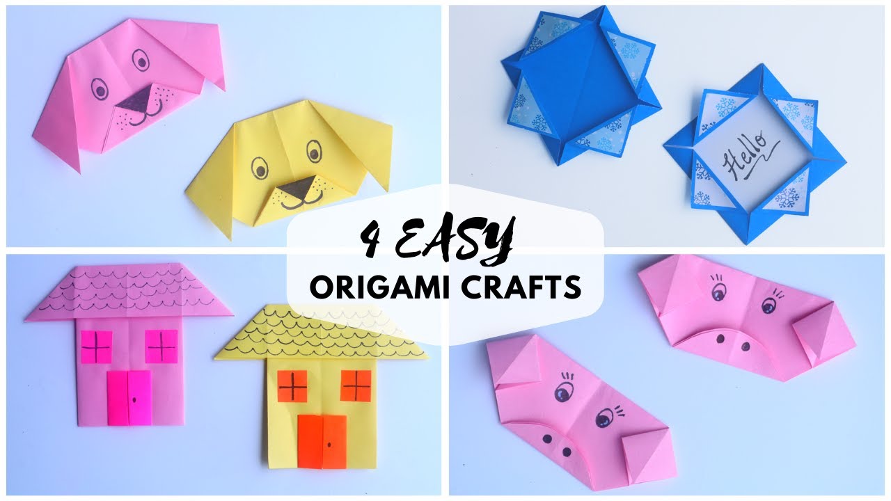 4 Easy Origami Paper Crafts for Kids - YouTube