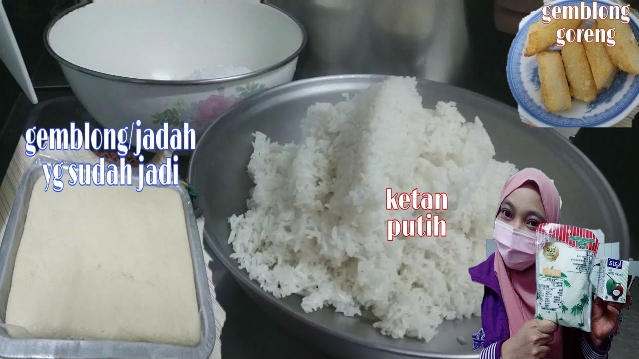 CARA MEMBUAT GEMBLONG KETAN PUTIH - YouTube