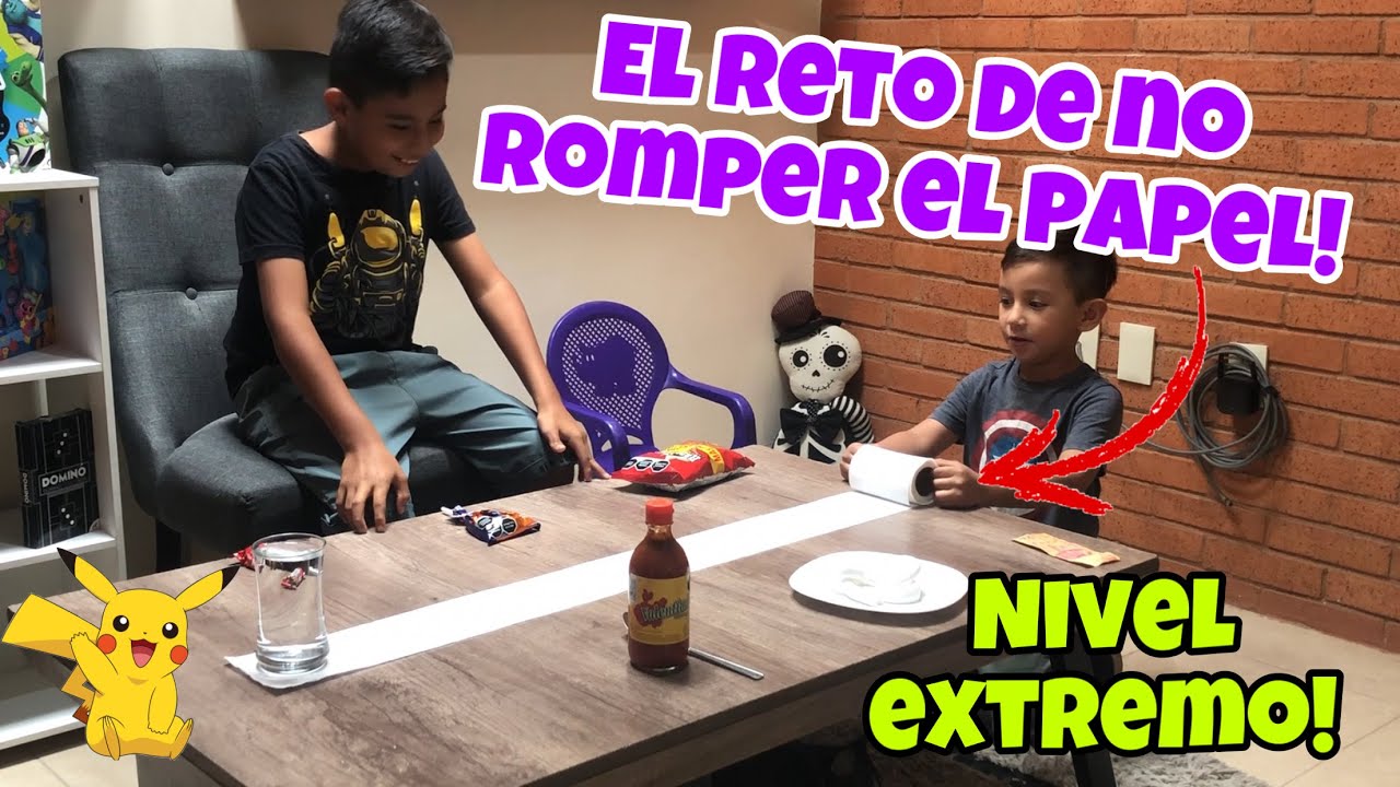 Reto de no romper el papel / juegos divertidos / reto extremo - YouTube
