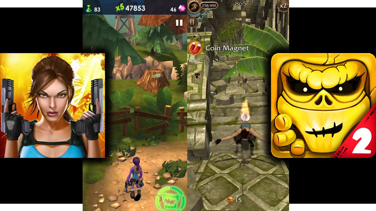 Zombie Run 2 Monster Runner Game Vs Lara Croft Relic Run - YouTube