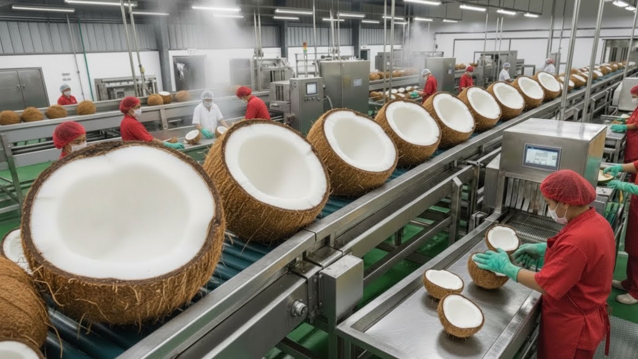 How Coconut Milk Is Made: Inside a Massive Factory (Full Process) - YouTube