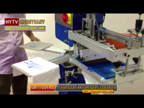 Rapid T-shirt lable screen printing machine - YouTube