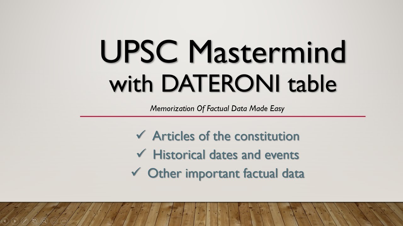 Concept of Dateroni table and its use for all the competitive exams ...