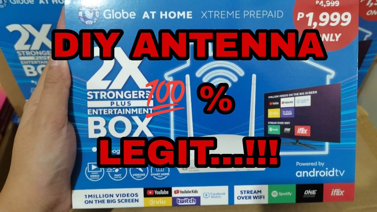 GLOBE STREAMWATCH WIFI WITH DIY ANTENNA USING TV PLUS ANTENNA..100% ...