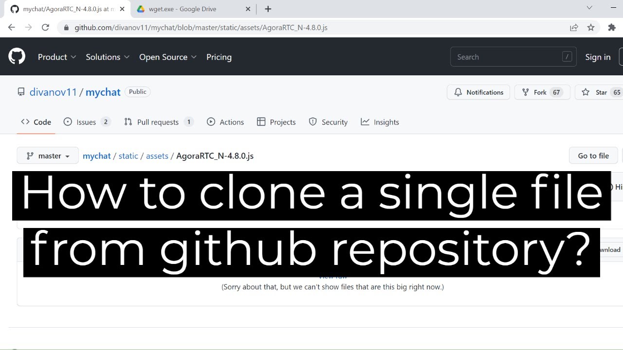 How To Clone A Single File From Github Repository How To Clone A File From Github Youtube 0876
