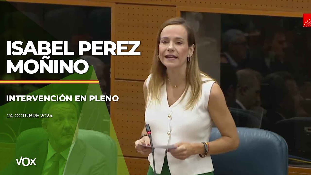 24.10 I Intervención ISABEL PEREZ MOÑINO en el Pleno de la Asamblea de Madrid - YouTube