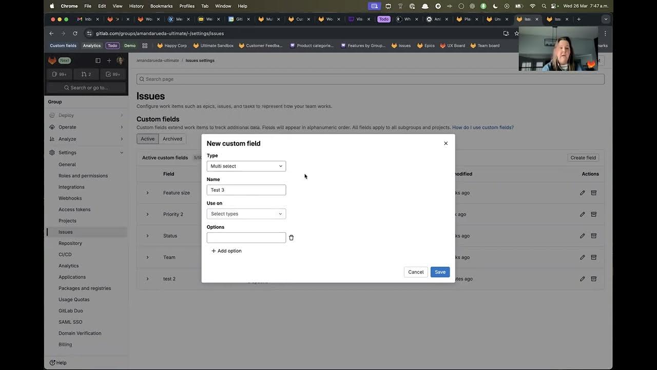 How to configure custom fields on GitLab - YouTube