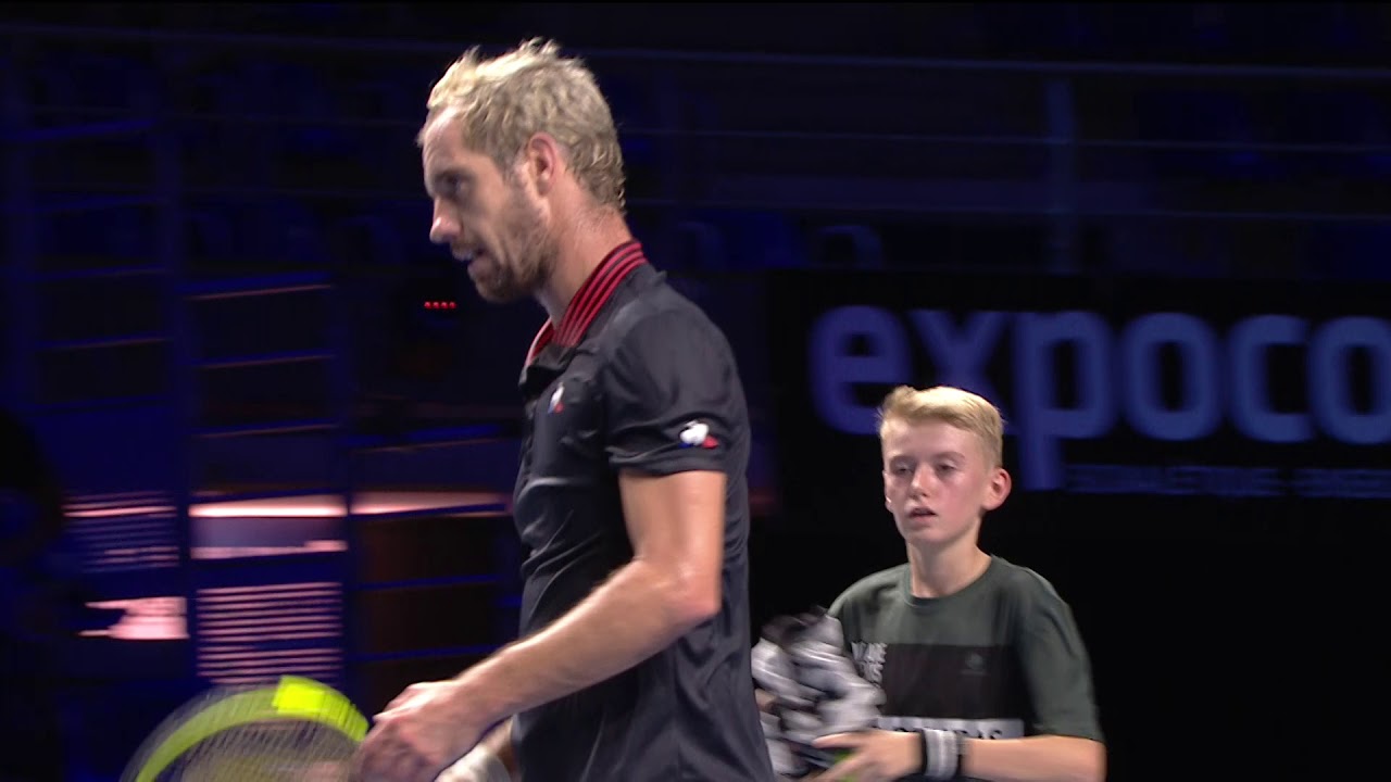 C.LESTIENNE - R. GASQUET - Moselle Open 2018 - YouTube