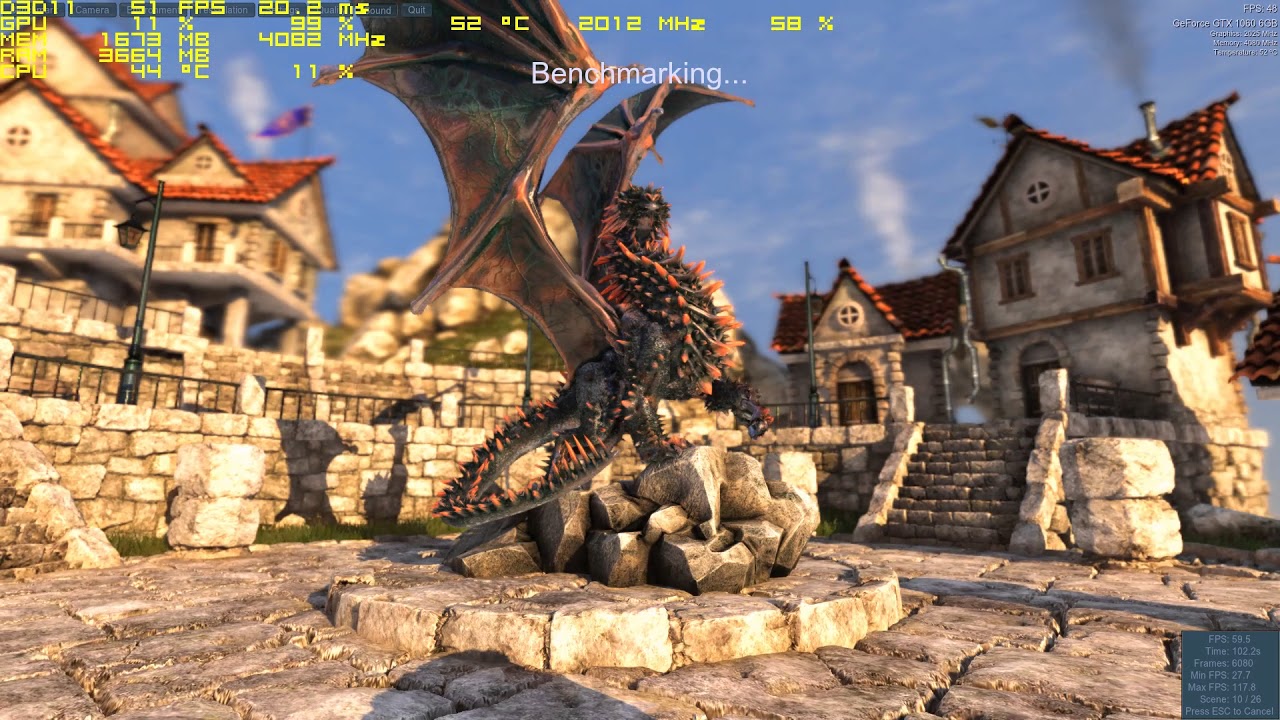 Unigine Heaven Benchmark 4.0 - Ultra settings on GTX 1060 6GB | i7 ...