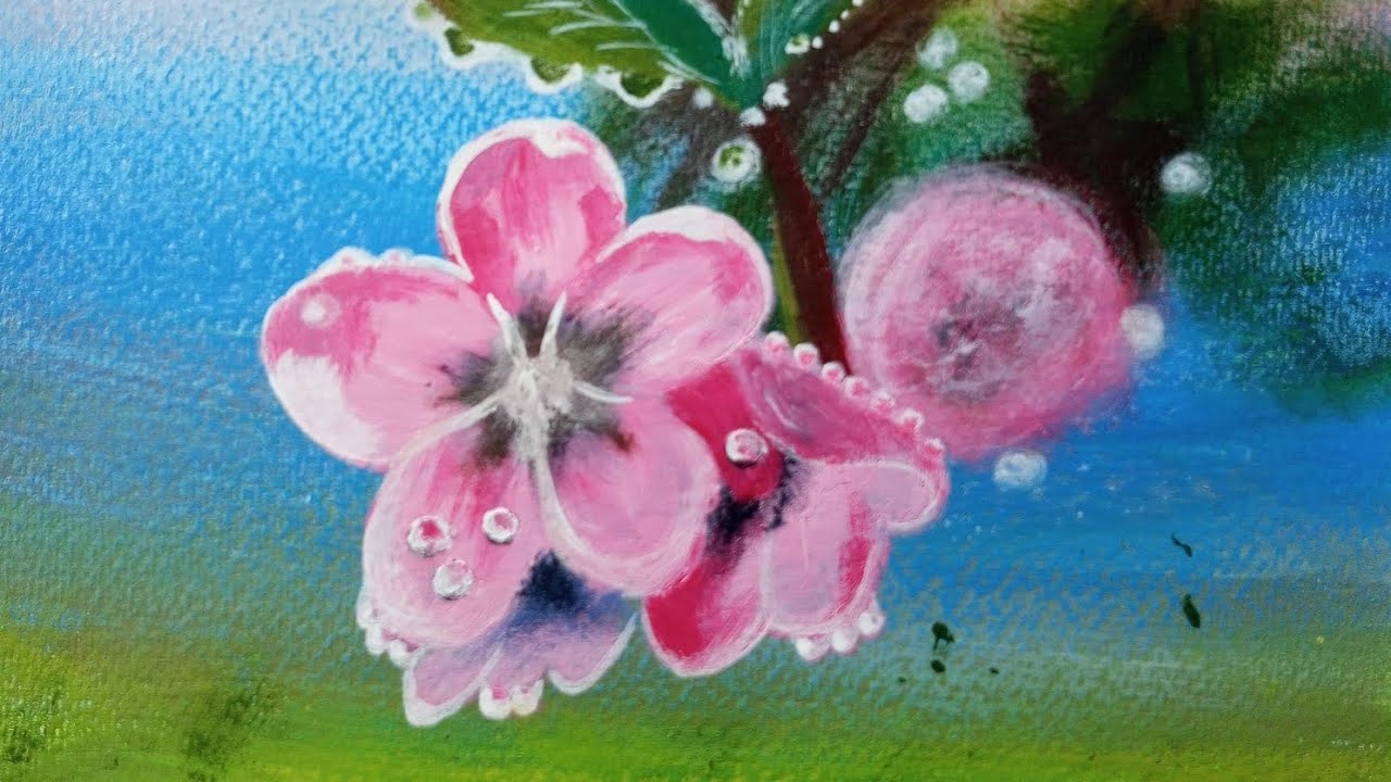 Abstract flower painting tutorial 🌺⭐🌟🌄🌅 - YouTube