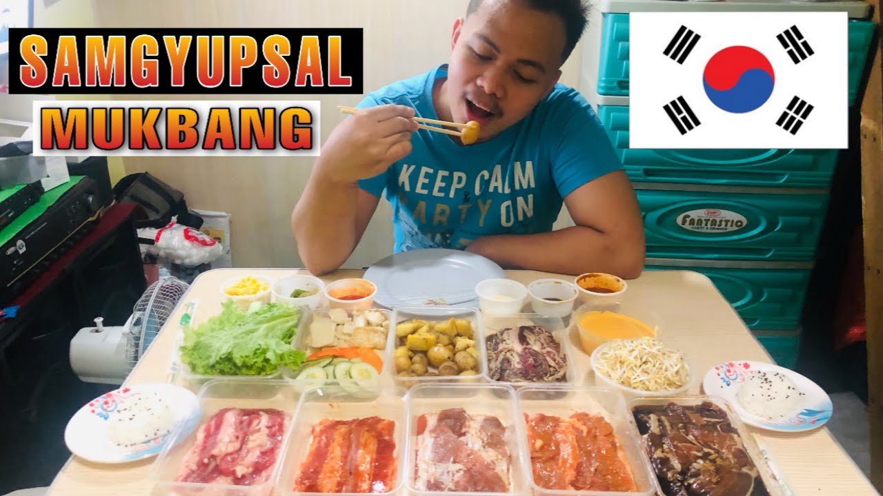 SAMGYUP MUKBANG IN THE HOUSE 🏠 | Bibs Tyler TV - YouTube