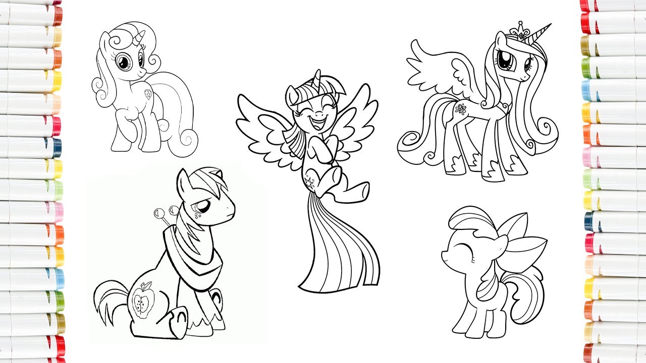 Part 3 🦄 MY LITTLE PONY Compilation Coloring Pages - How to draw all My ...