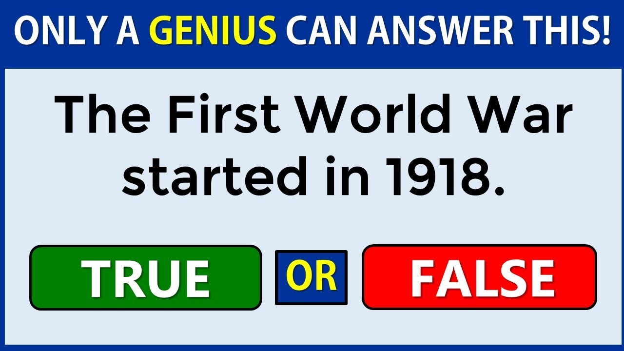 True or False Quiz | Only A Genius Can Score 100% #challenge 13 - YouTube