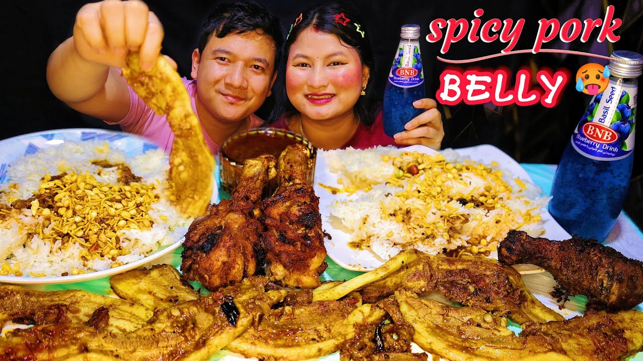 NEPALI SPICY CHICKEN LEGS & PORK BELLY MUKBANG | Fiery Flavors & Juicy ...