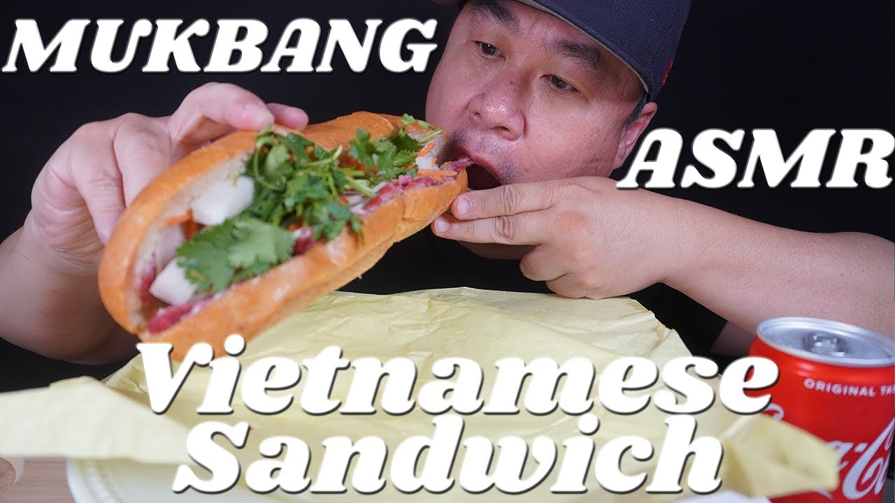 VIETNAMESE SANDWICH (BAHN MI SANDWICH) ASMR MUKBANG 먹방 Eating Show ...