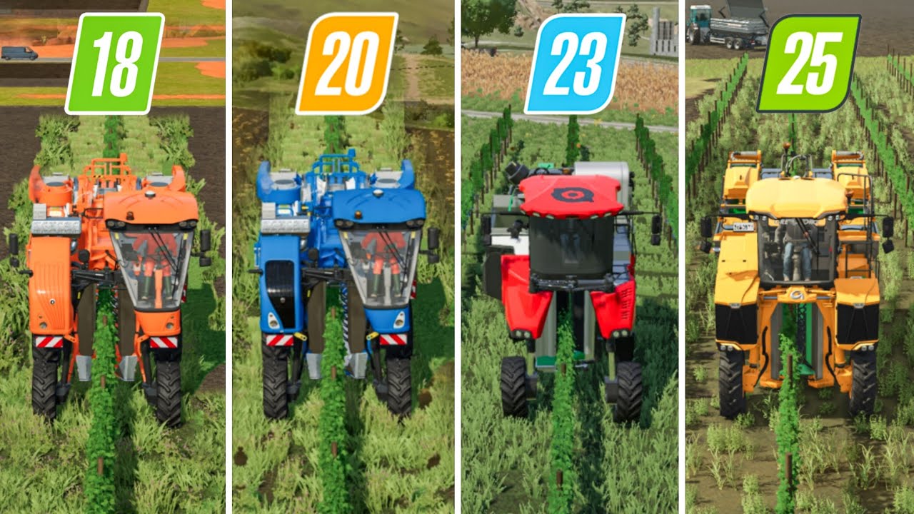 Fs18 Vs Fs20 Vs Fs23 Vs Fs25 | Grapes Harvesting | Timelapse - YouTube